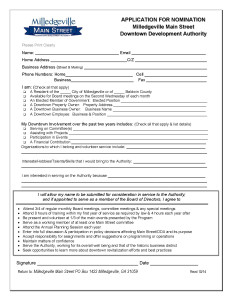 Sample Board Member Application- Milledgeville | Georgia Mainstreet
